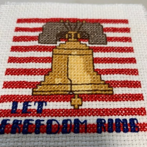 Accents | Let Freedom Ring Completed Cross Stitch Unframed | Poshmark